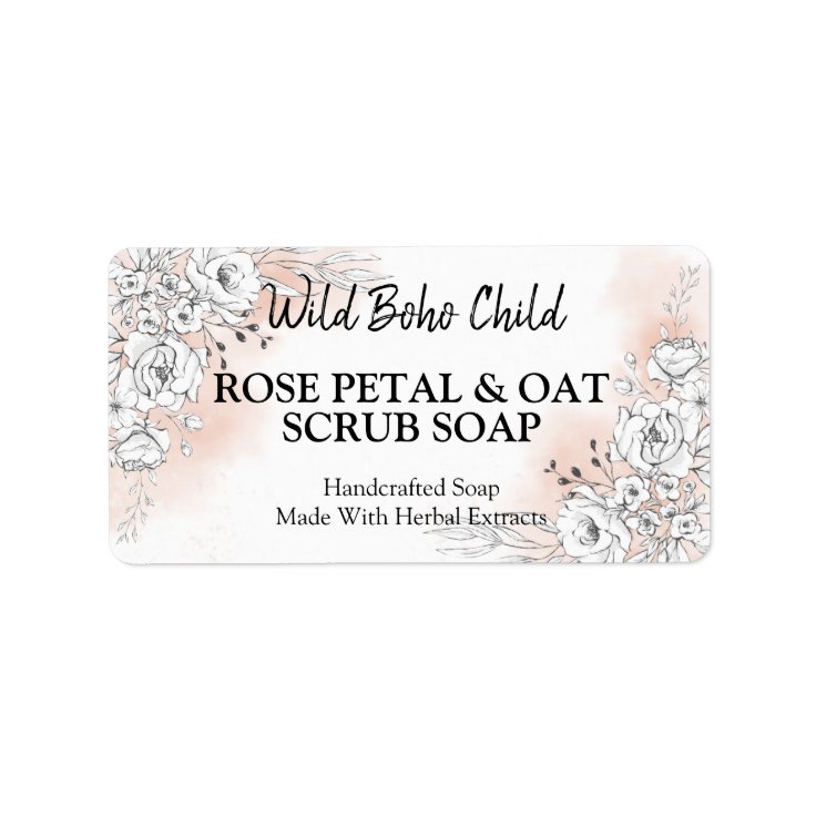 White & Pink Rose Soap Product Labels | Zazzle