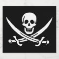 White, Pirate Flag Calico Jack, Skull & Cutlass Sparkling Wine Label ...