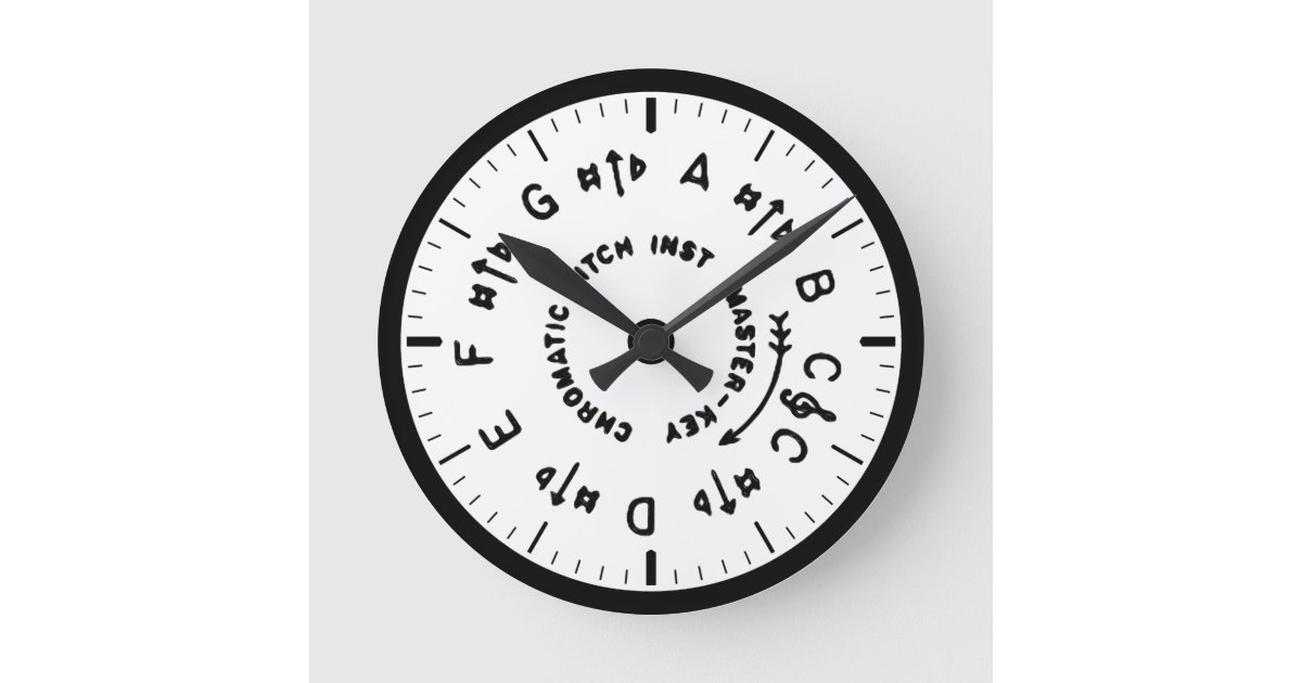 White Pitch Pipe Round Clock | Zazzle