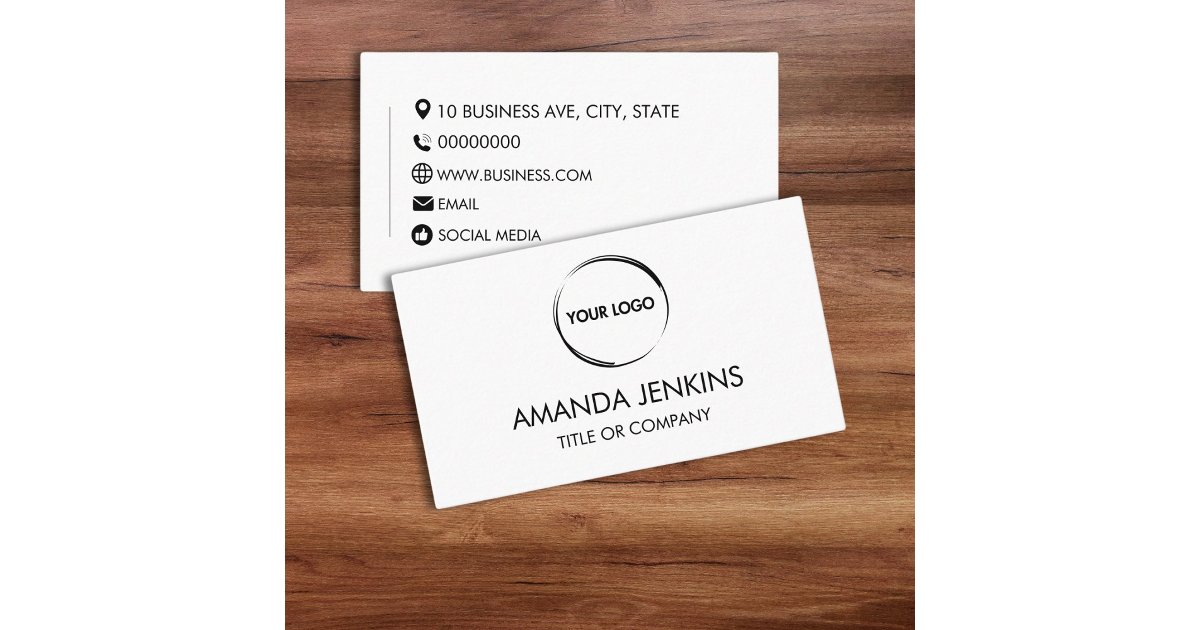 White Plain Generic Design Business Card | Zazzle