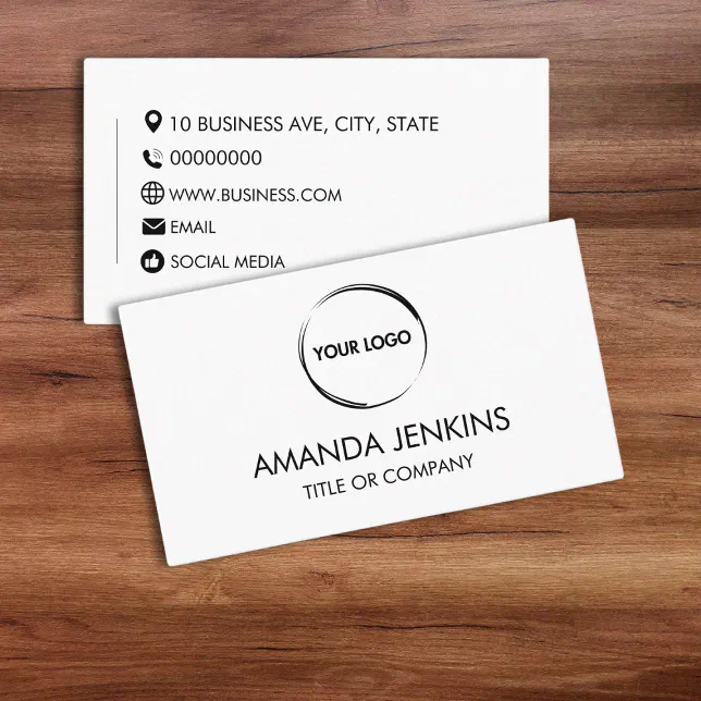 White Plain Generic Design Business Card | Zazzle