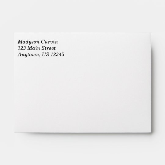 White Plain Simple A6 4x6 Return Address Envelopes | Zazzle.com