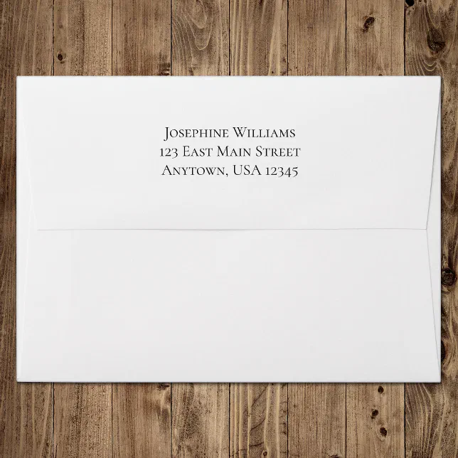 White Plain Simple A7 5x7 Return Address Envelope | Zazzle