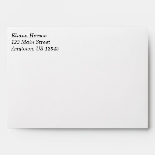 White Plain Simple A7 5x7 Return Address Envelopes | Zazzle