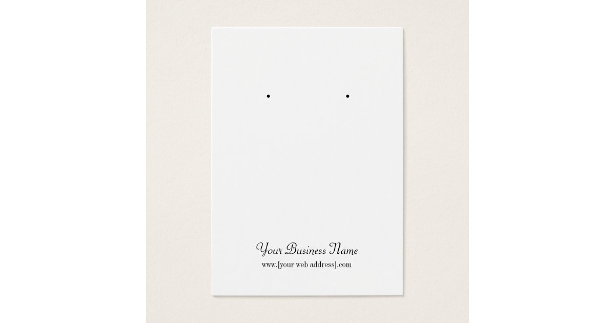 White Plain Simple Custom Earring Card | Zazzle.com