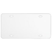 White Plastic License Plate | Zazzle