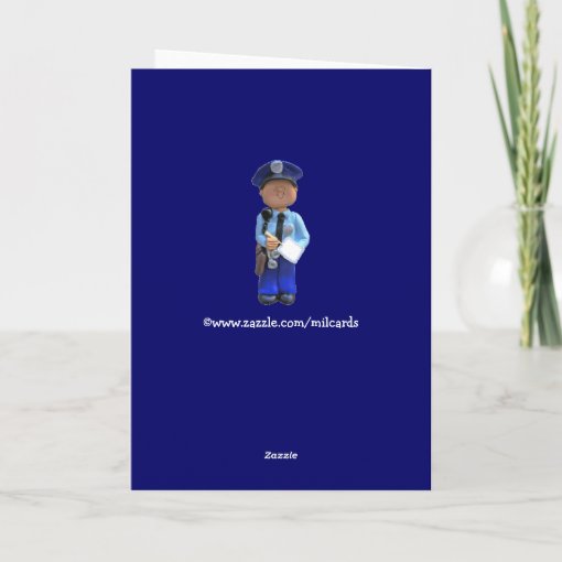White Police Officer Birthday Card | Zazzle