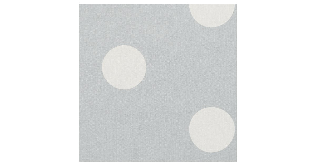 White Polka Dot Grey Fabric | Zazzle