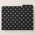 White Polka Dots on Black Pattern File Folder | Zazzle