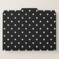 White Polka Dots on Black Pattern File Folder | Zazzle