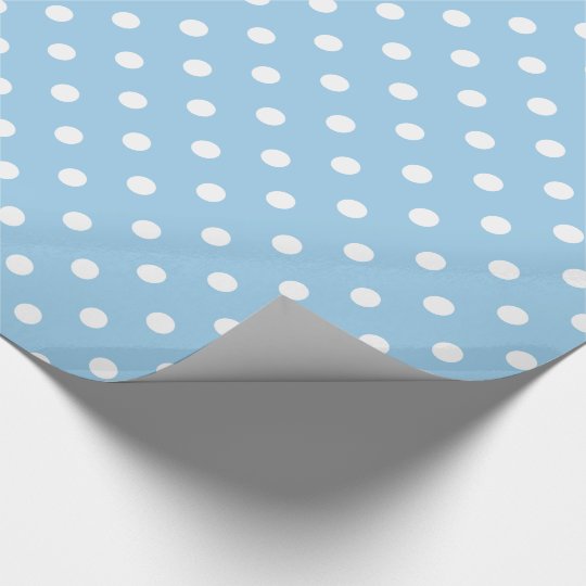White Polka Dots on Cottage Blue Wrapping Paper | Zazzle.com