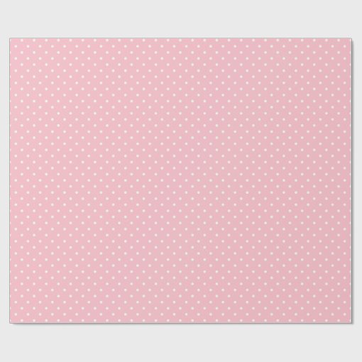 WHITE POLKA DOTS ON PINK | WRAPPING PAPER | Zazzle