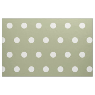 Sage Green Polka Dot Fabric | Zazzle