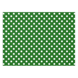 White Polka Dots on School Days Green Tablecloth | Zazzle