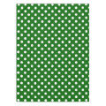 White Polka Dots on School Days Green Tablecloth | Zazzle