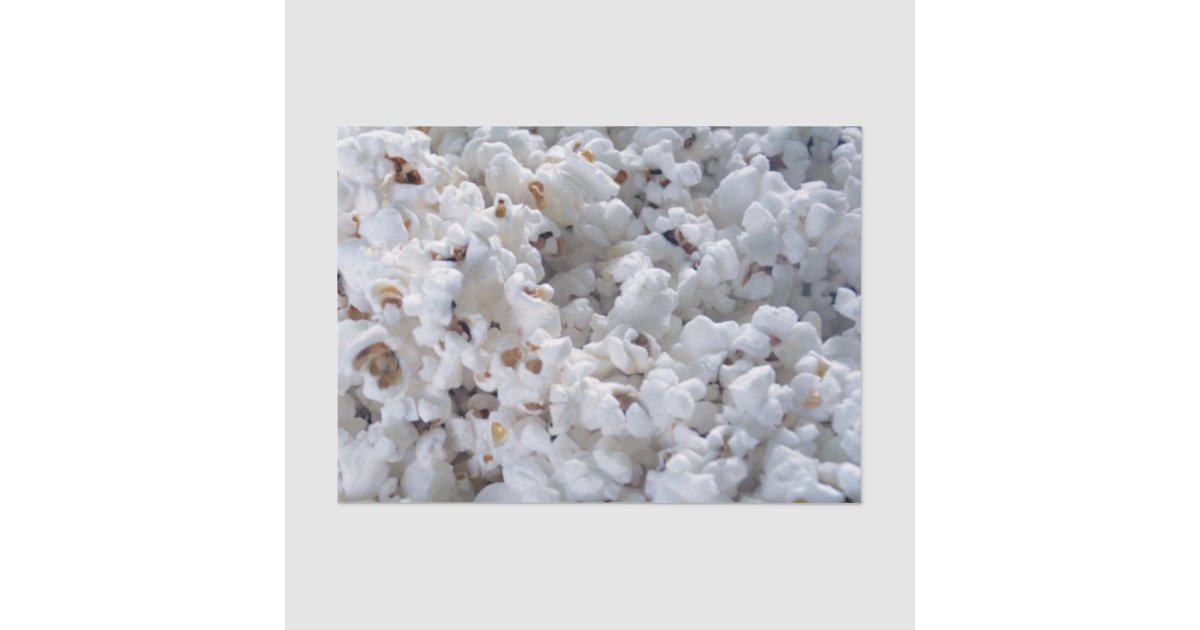 White Popped Popcorn pattern Tissue Paper | Zazzle