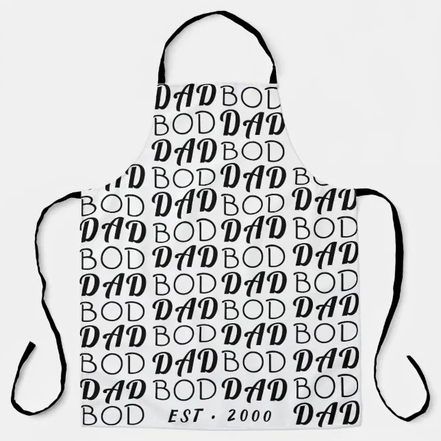 White Premium "DAD BOD"Y father's Day Funky Fun Apron | Zazzle