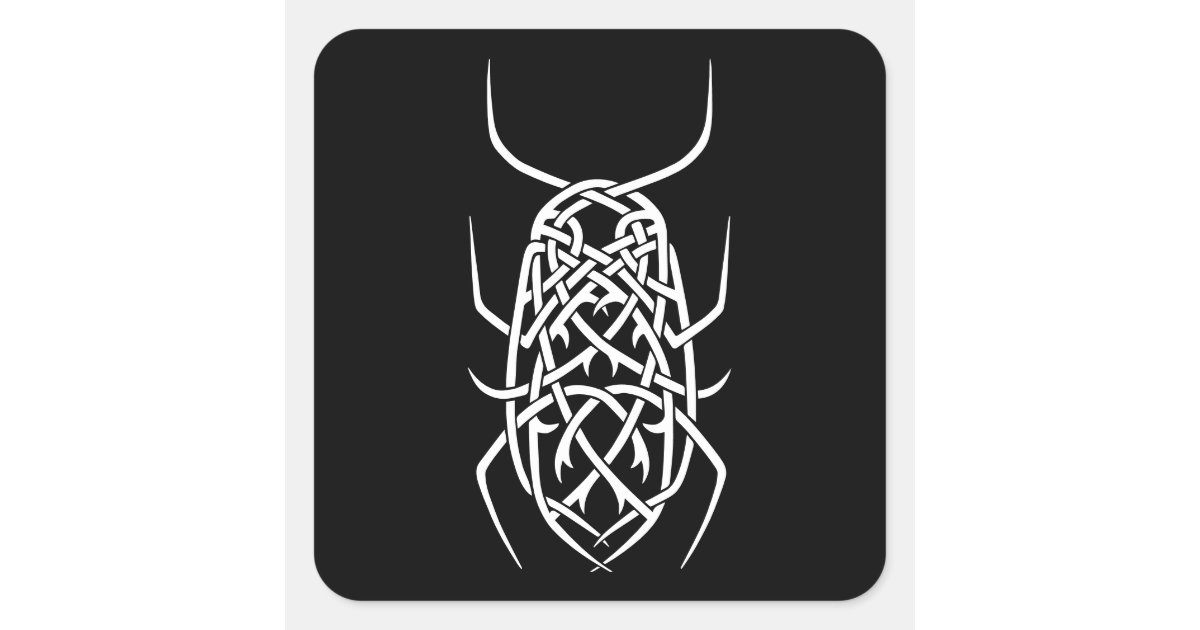 White Print Square Sticker | Zazzle