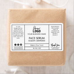 White Professional Face Serum Labels | Zazzle