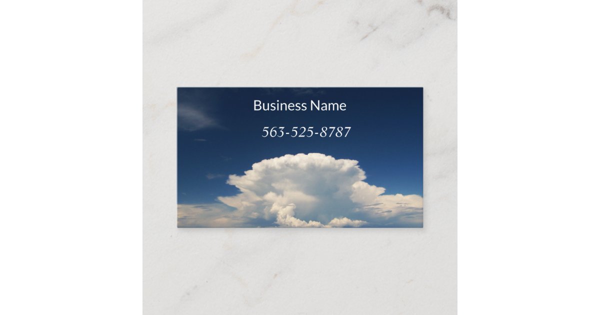 White Puffy Cloud Business Card | Zazzle
