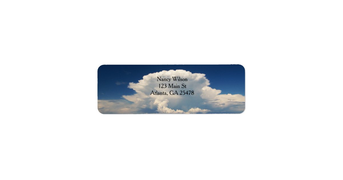 White Puffy Cloud Label | Zazzle