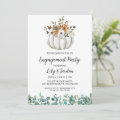 White Pumpkin and Greenery Fall Engagement Party Invitation | Zazzle