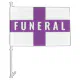 White Purple Cross Funeral Procession Car Flag | Zazzle