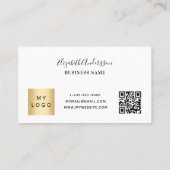 White qr code business logo loyalty card | Zazzle