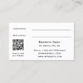 White qr code business logo referral card | Zazzle