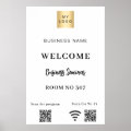 White QR code business logo seminar room wifi Poster | Zazzle