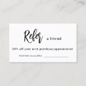 White qr code business referral card | Zazzle