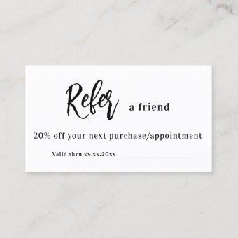 White qr code business referral card | Zazzle