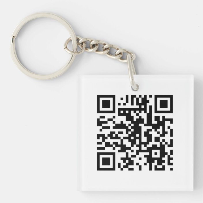 White QR CODE Custom Key Chain | Zazzle.com
