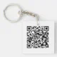White QR CODE Custom Key Chain | Zazzle