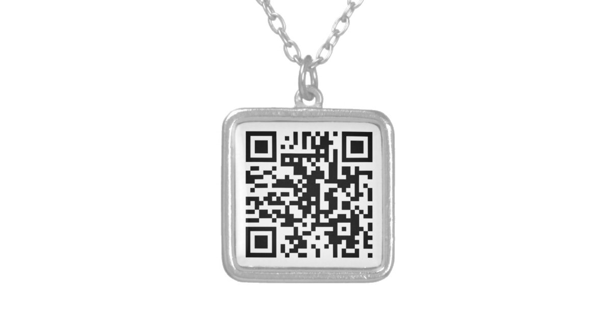 White QR CODE Necklace | Zazzle