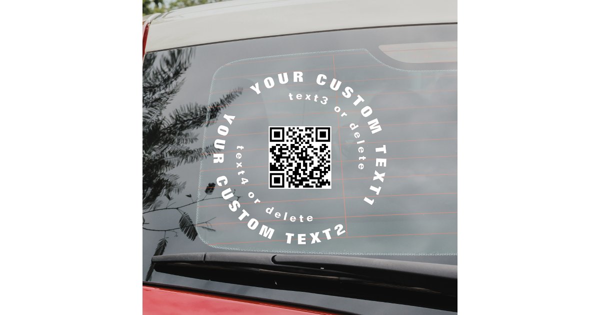 White QR code on Clear Vinyl Car Window Sticker | Zazzle