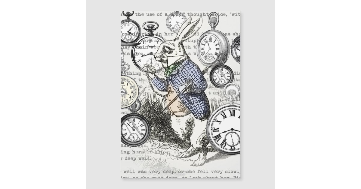 White Rabbit Alice in Wonderland Clocks | Zazzle