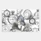White Rabbit Alice in Wonderland Clocks Rectangular Sticker | Zazzle