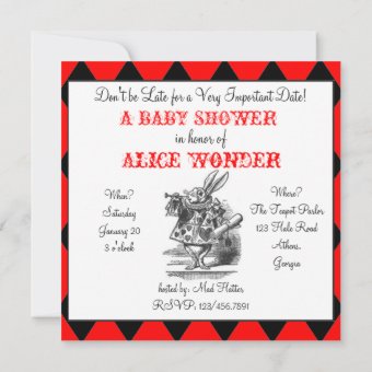 White Rabbit Alice Invitation | Zazzle