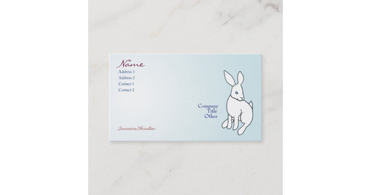 White Rabbit Business Cards | Zazzle