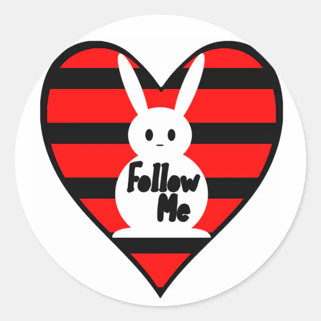 White Rabbit Classic Round Sticker | Zazzle