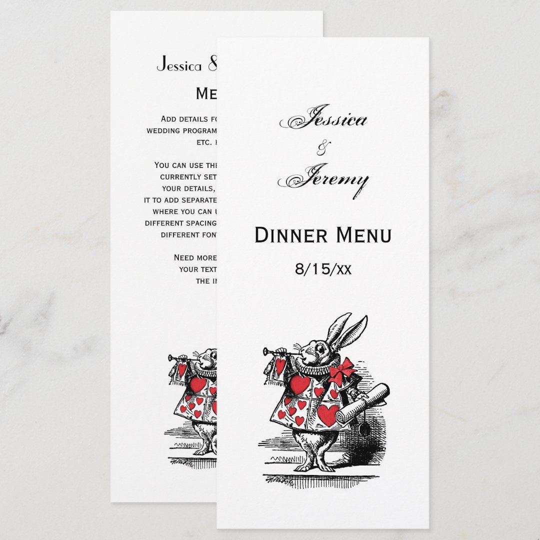 White Rabbit Court Trumpeter Alice in Wonderland Invitation | Zazzle