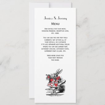 White Rabbit Court Trumpeter Alice in Wonderland Invitation | Zazzle