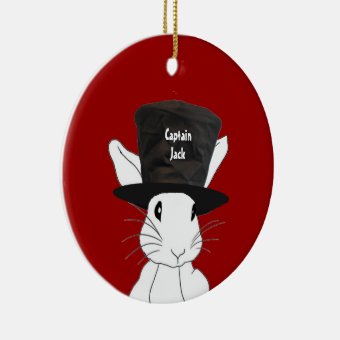 White Rabbit in Top Hat Ornament | Zazzle