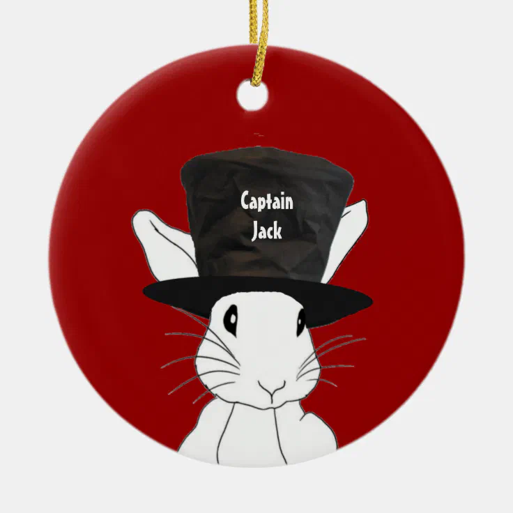White Rabbit in Top Hat Ornament | Zazzle