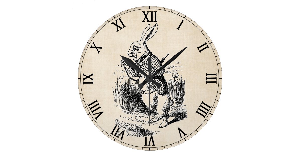 White Rabbit Large Round Clock | Zazzle.com