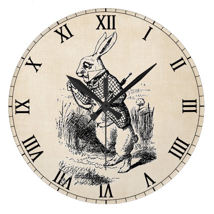 White Rabbit Large Round Clock | Zazzle.com