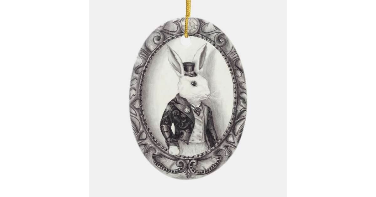 White Rabbit - Ornament | Zazzle