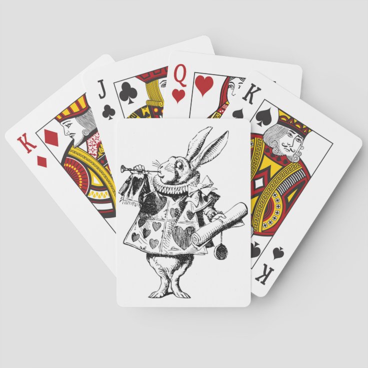 White Rabbit Playing Cards | Zazzle