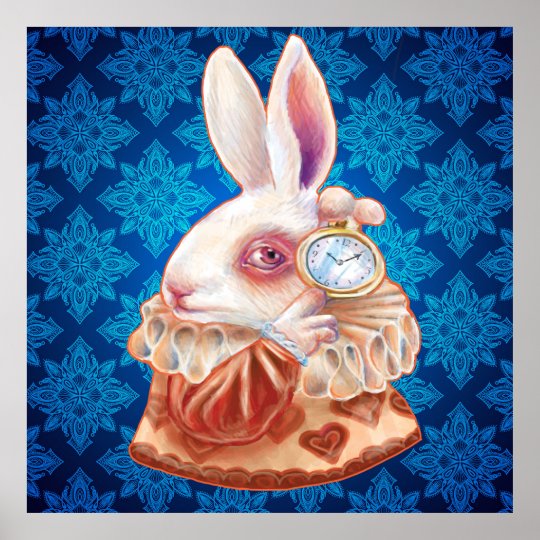 White Rabbit Pop Surrealism Illustration Poster | Zazzle.com